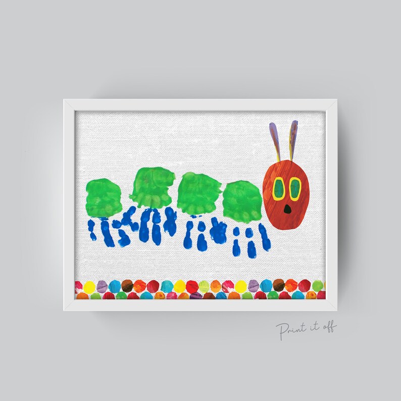 The Hungry Caterpillar / Handprint Footprint DIY Art Craft / - Etsy