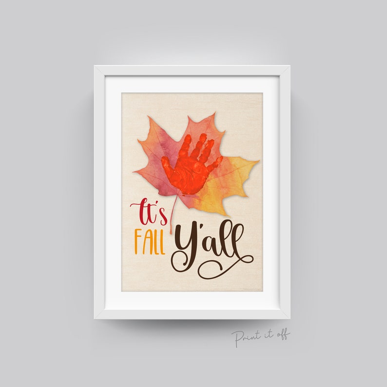 It's Fall Y'all Leaf Handprint Hand Art Craft / Autumn - Etsy