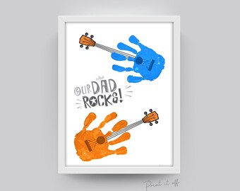Handprint Art Craft / My Dad Rocks / Father's Day Birthday | Etsy
