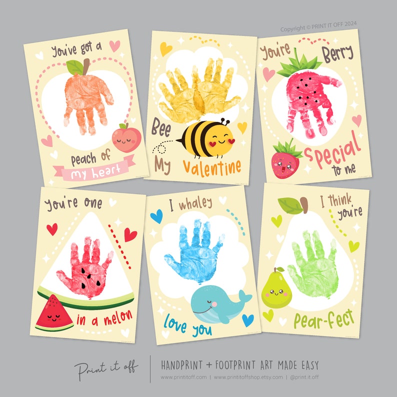 Valentine's Pack Handprint Footprint Art / DIY Card Craft / Kids Baby ...