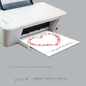 Happy Mother's Day Heart / Footprint Handprint Feet Foot Art Craft ...