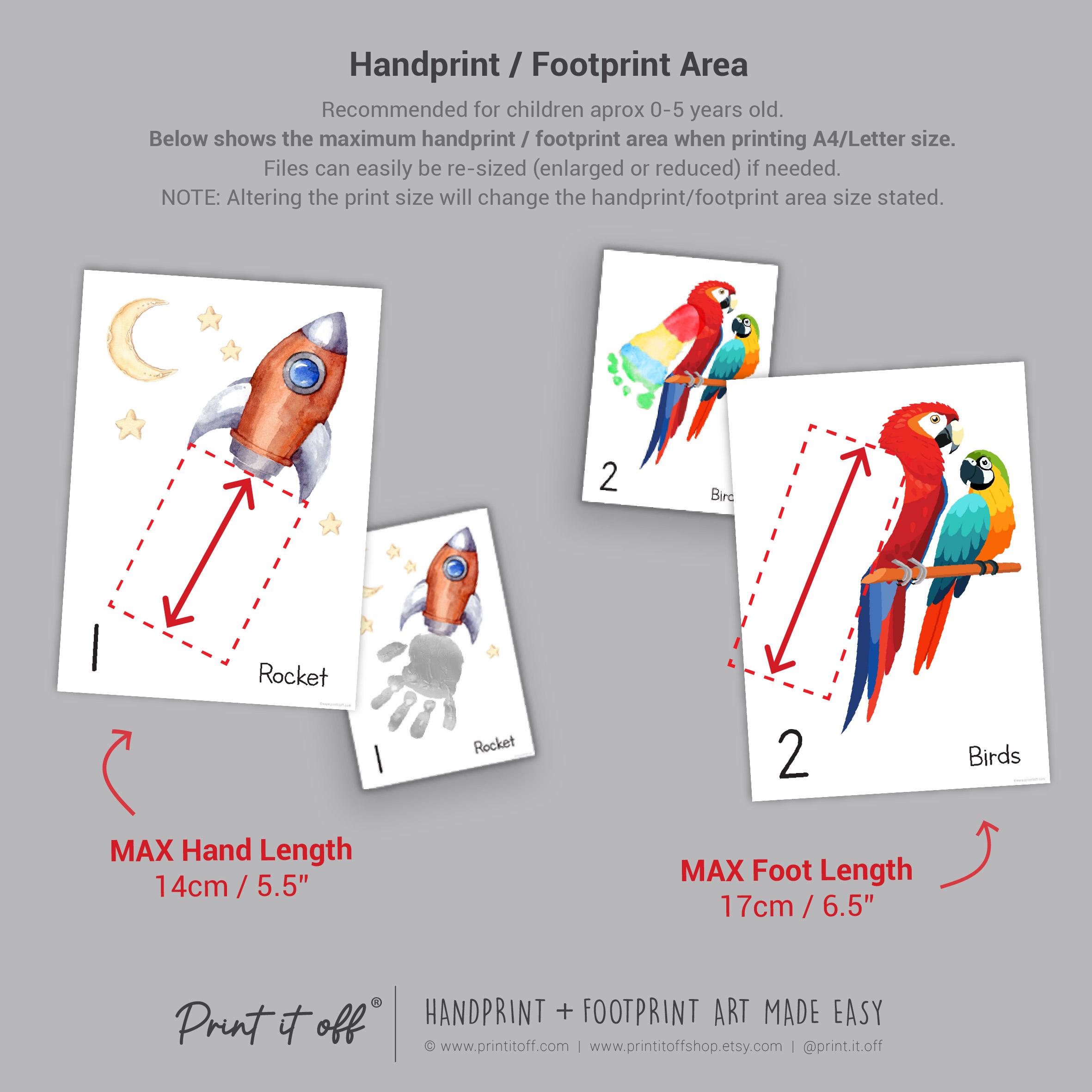 Numbers 1-20 Handprint Footprint Art: Baby Toddler Keepsake (digital ...