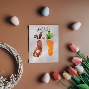 Hoppy Happy Easter/ Bunny Carrot / Footprint Handprint Art Craft / Foot ...
