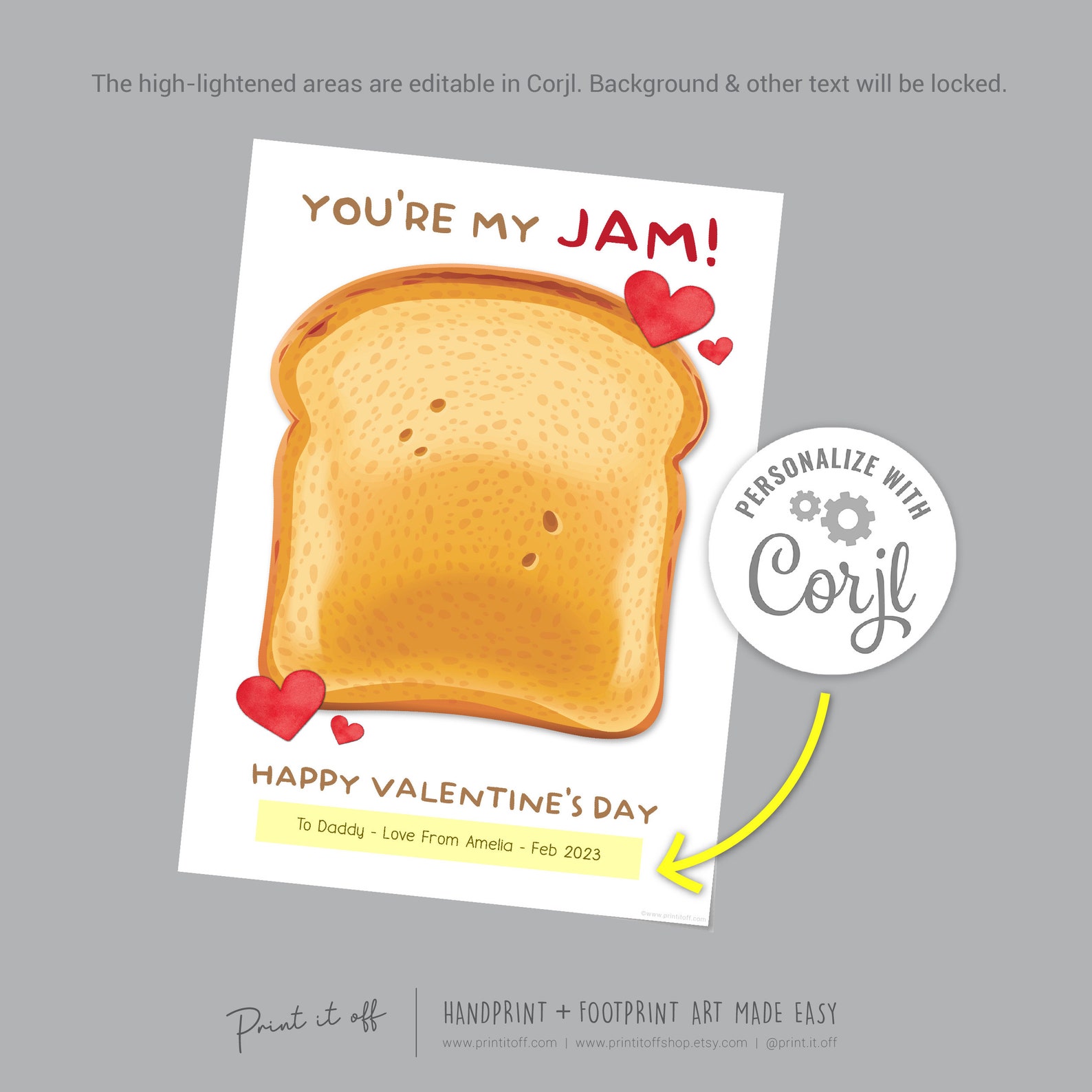 Your My Jam EDITABLE / Handprint Footprint Art Craft / Baby Child / DIY ...