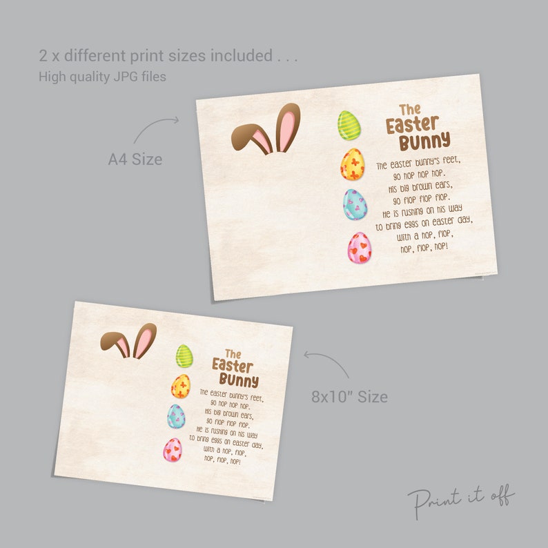 Easter Bunny Footprint Foot Art Craft Poem / Kids Baby Toddler - Etsy