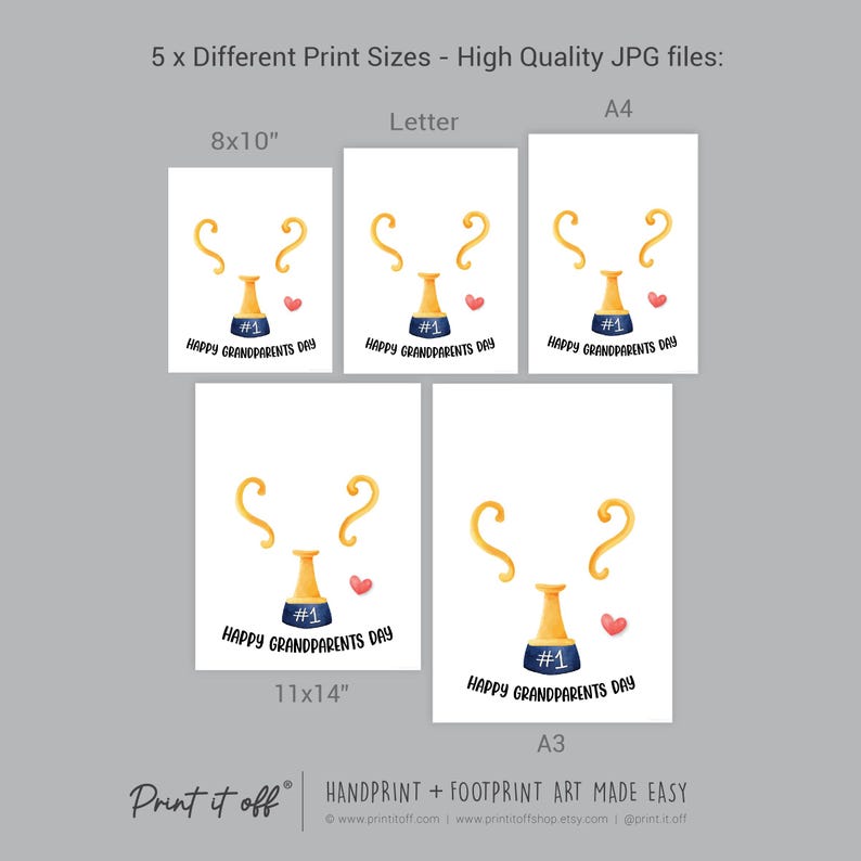 Trophy #1 Happy Grandparents Day Handprint Art Craft Award Cup / Kids ...