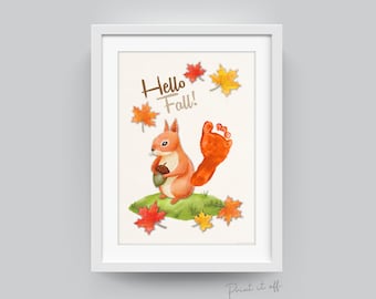 Squirrel Footprint Art - Etsy