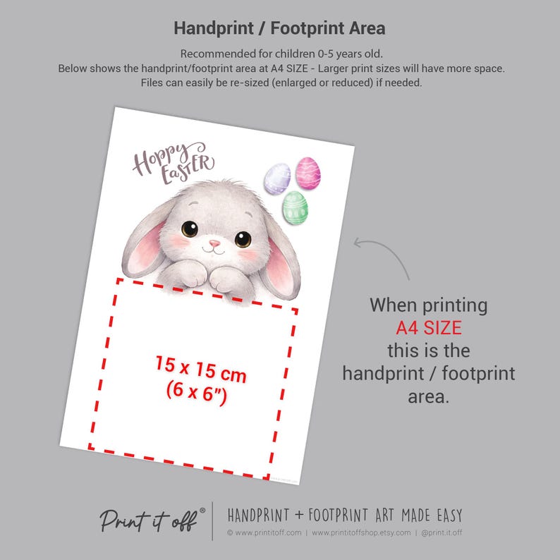 Hoppy Easter Bunny - Handprint Footprint Art Craft Keepsake Template ...