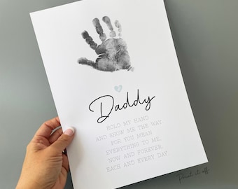 Handprint Art Craft / Daddy Dad Poem / Father's Day / Kids | Etsy