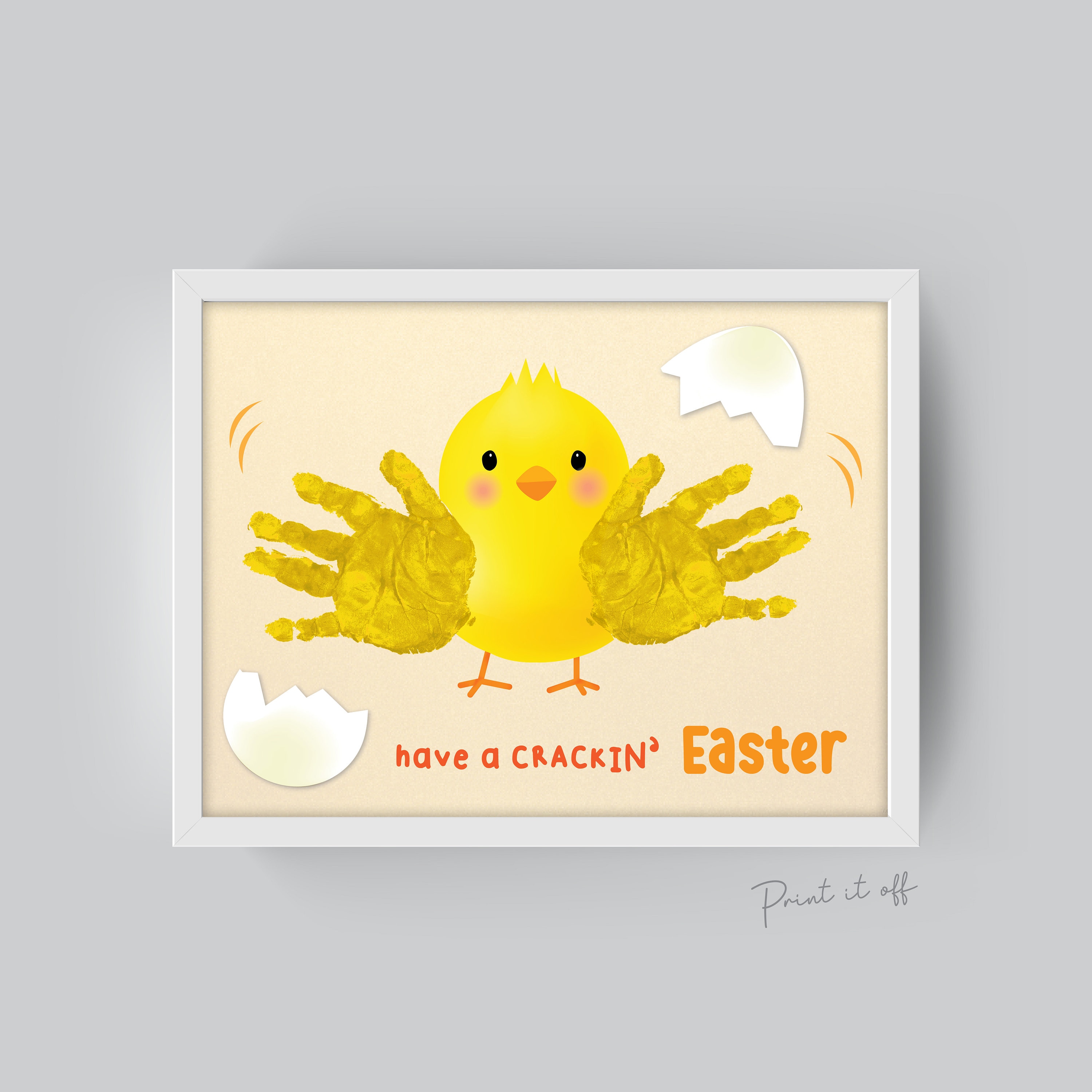 Have a Cracking Easter / Chick Chicken / Handprint Art Craft / | Etsy