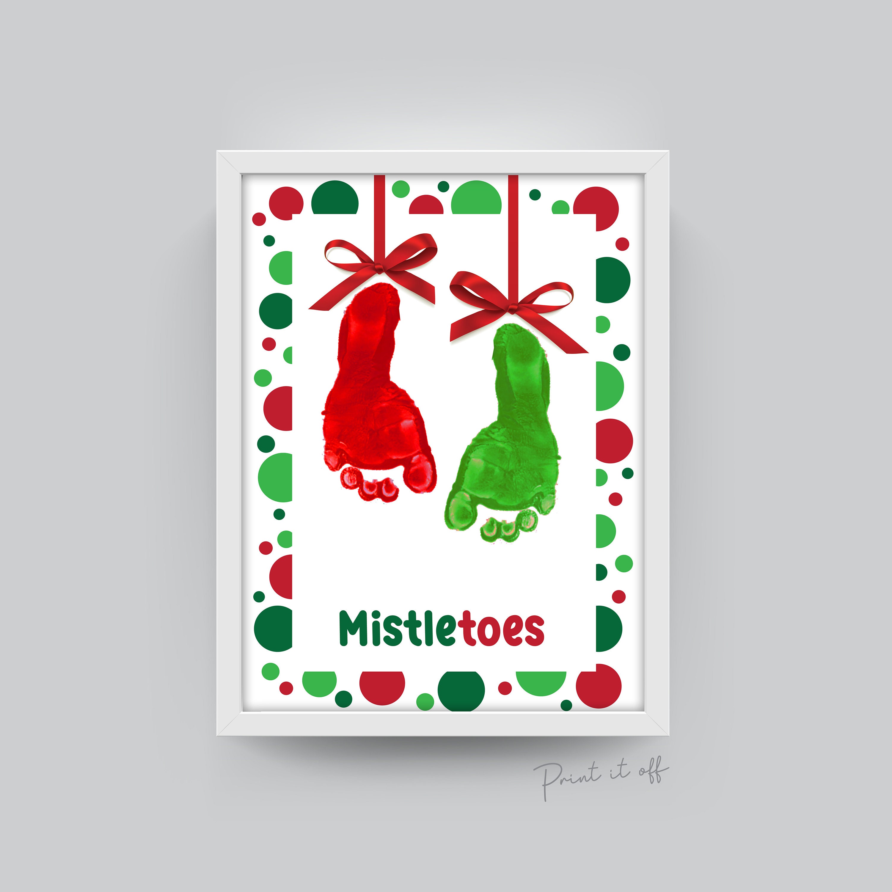 Christmas Mistletoes / Xmas Footprint Art Craft / Baby Kids - Etsy UK