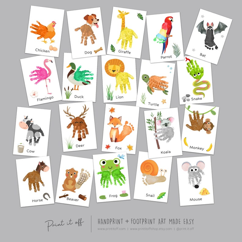 Animal Book Handprint Footprint Craft Art / Baby Toddler Child ...