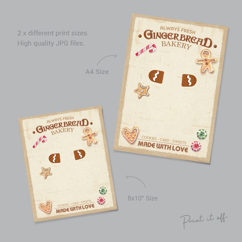 Gingerbread Man Bakery Sign Footprint Handprint Art Craft / - Etsy