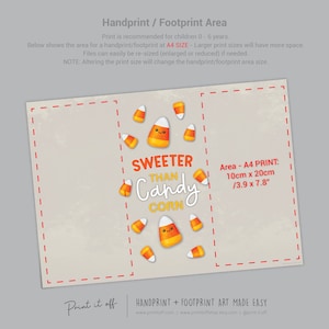 Sweeter Than Candy Corn Footprint Handprint Foot Hand Halloween Art ...
