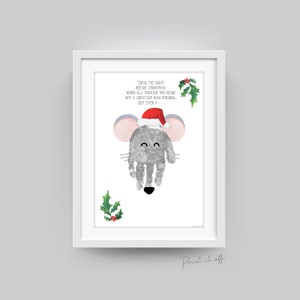 Mouse Christmas / Night Before Xmas Handprint Footprint Art Craft ...