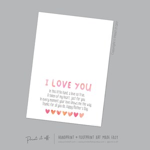 Mother's Day Love You Hand Poem / Handprint Art Craft Template / Kids ...