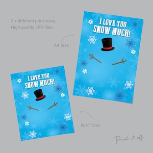 I Love You Snow Much / Snowman Footprint Handprint / Christmas Winter ...