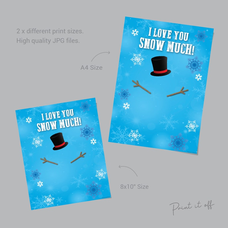 I Love You Snow Much / Snowman Footprint Handprint / Christmas Winter ...