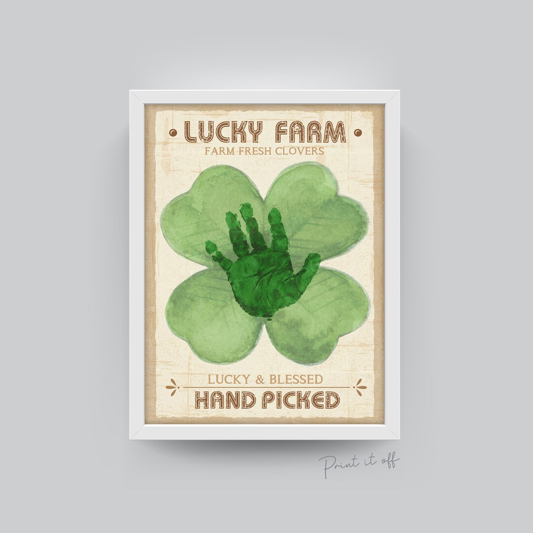 Lucky Farm Shamrock / Handprint Footprint Craft / St Patrick's Day ...