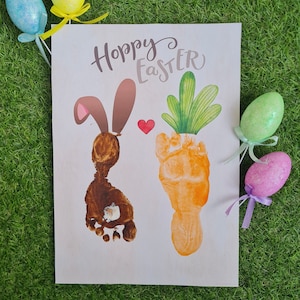 Hoppy Happy Easter/ Bunny Carrot / Footprint Handprint Art Craft / Foot ...
