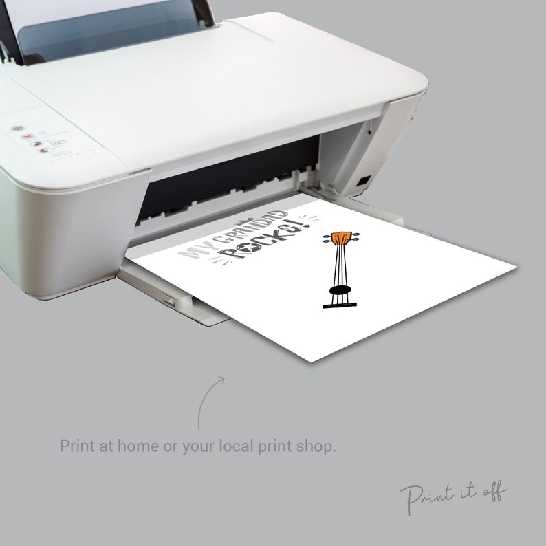 My Grandad Rocks Guitar / Handprint Art Craft / Father's - Etsy