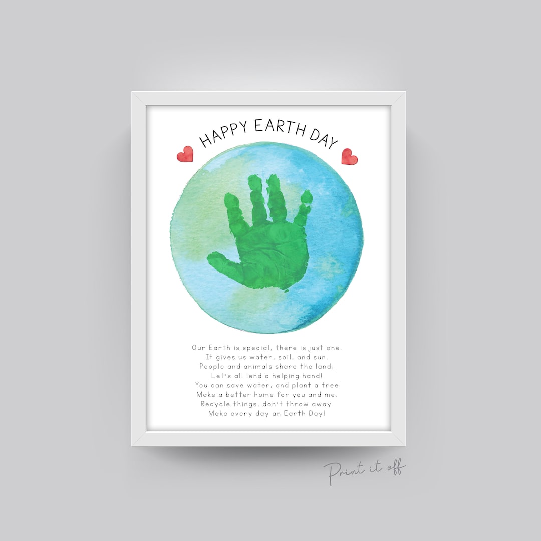Earth Day Handprint Craft Hand Art / Planet World Poem / Kids Baby ...