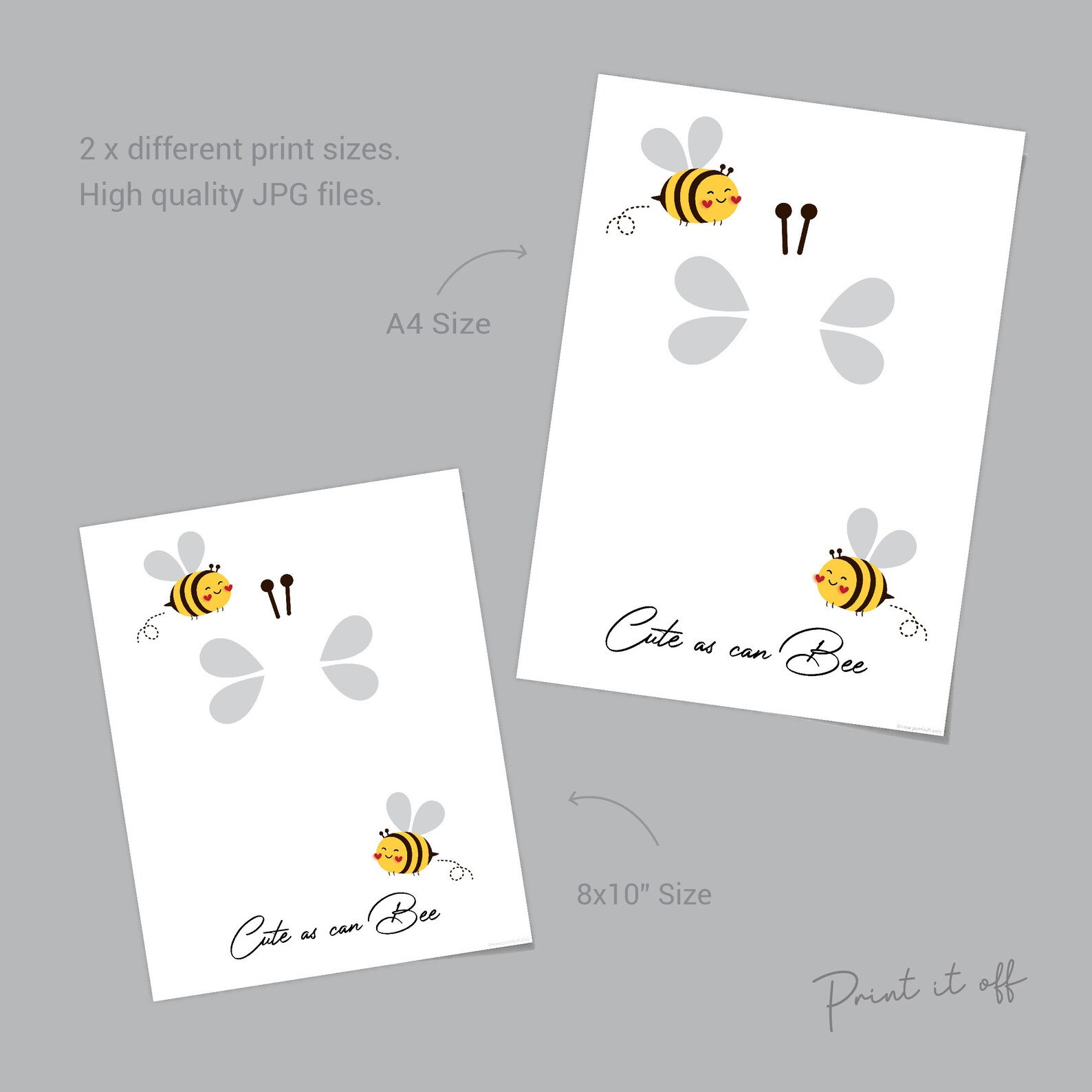 Cute as Can Bee / Handprint Footprint Art / Valentine's - Etsy