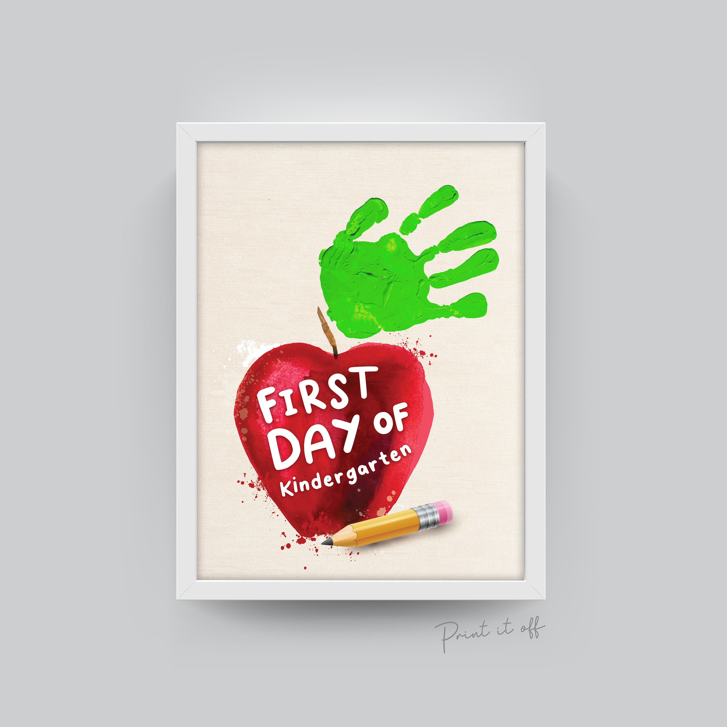 Kindergarten Handprint Hand Art / Apple / First Day Starting School ...