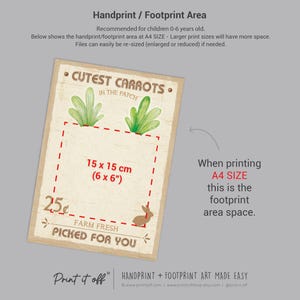 Cutest Carrots Farm Sign Patch Easter / Footprint Feet Art Craft / Kids ...