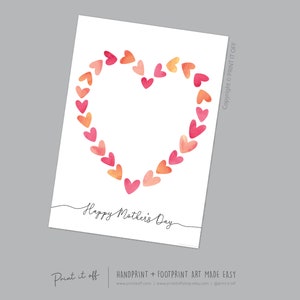Happy Mother's Day Heart / Footprint Handprint Feet Foot Art Craft ...