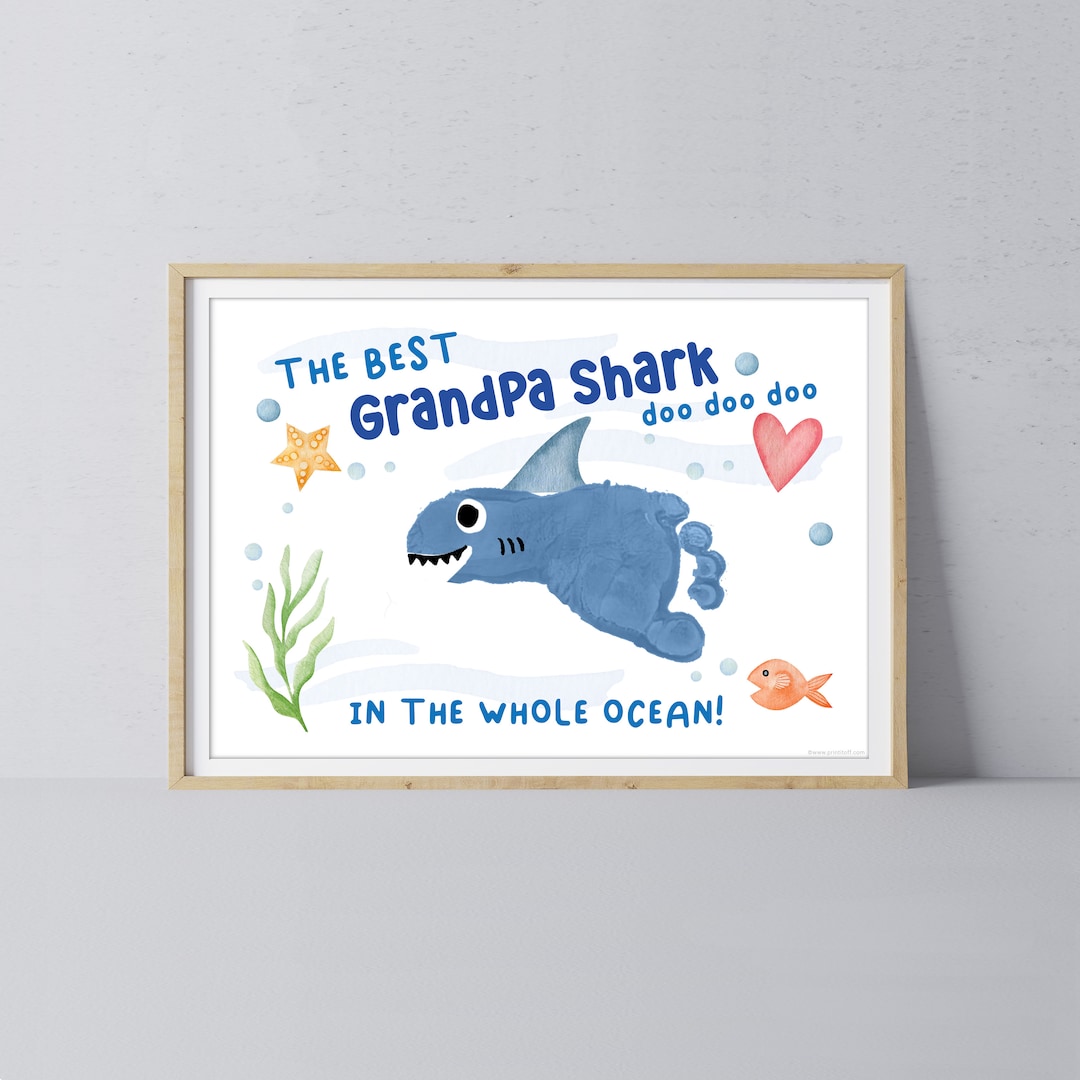 Best Grandpa Shark / Footprint Handprint Art Craft Father's Day ...