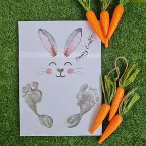 Hoppy Happy Easter Bunny / Footprint Handprint Art / Baby Toddler ...