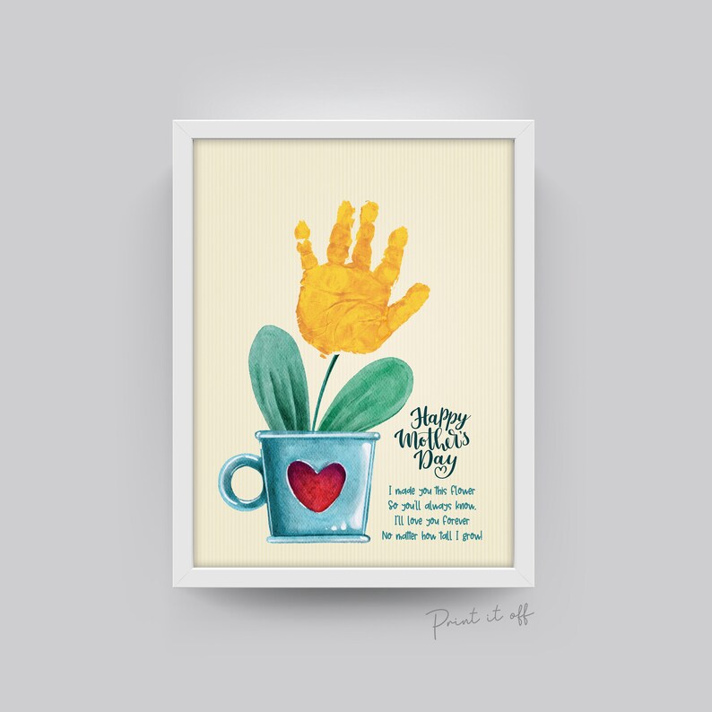 Mother's Day Flower / Handprint Hand Art Craft Mom Mum / - Etsy