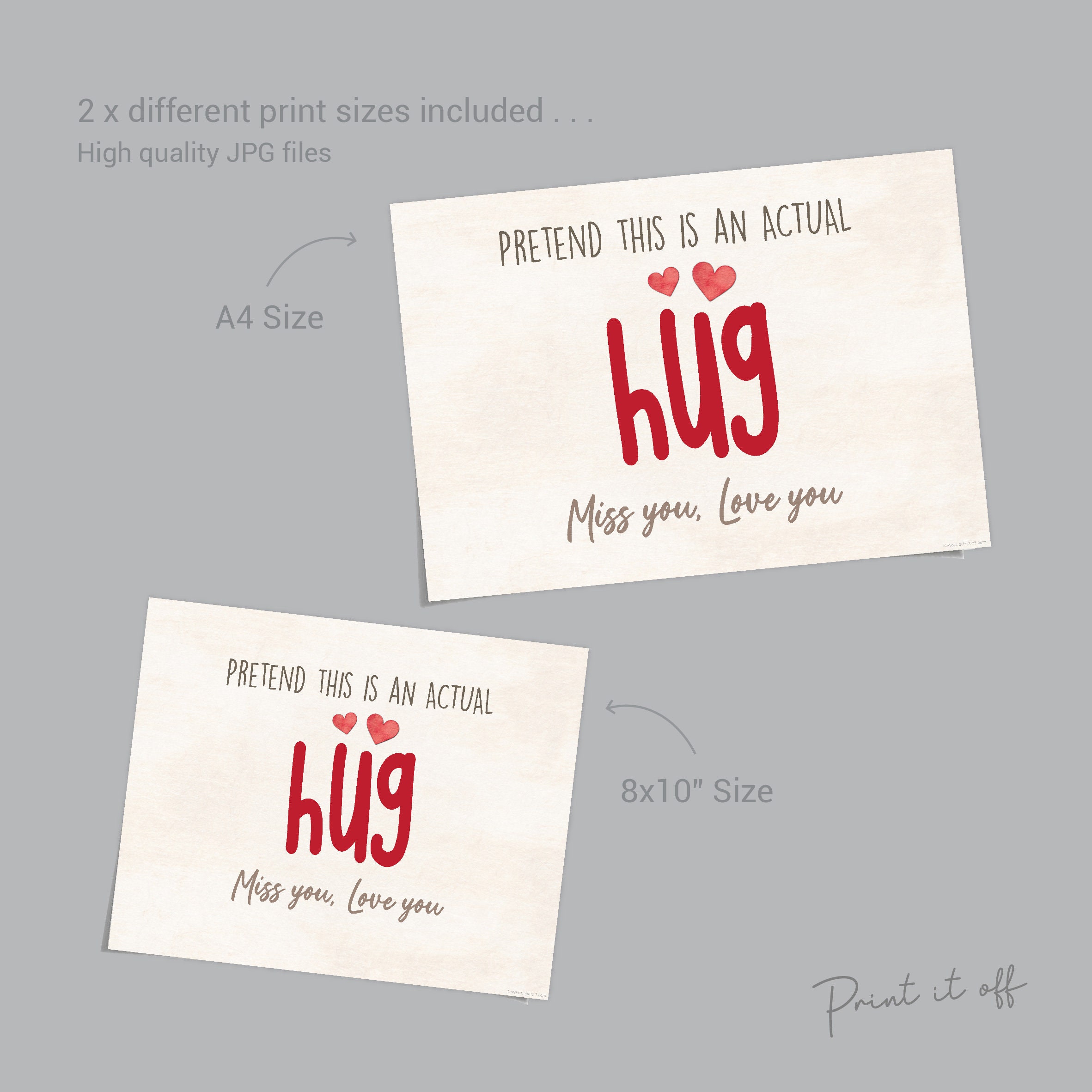 Pretend This is A Hug / Handprint Art Craft / Loved Ones | Etsy