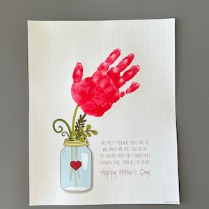 Handprint Art Flower Jar / Keepsake Craft / Happy Mother's Day / Mom ...