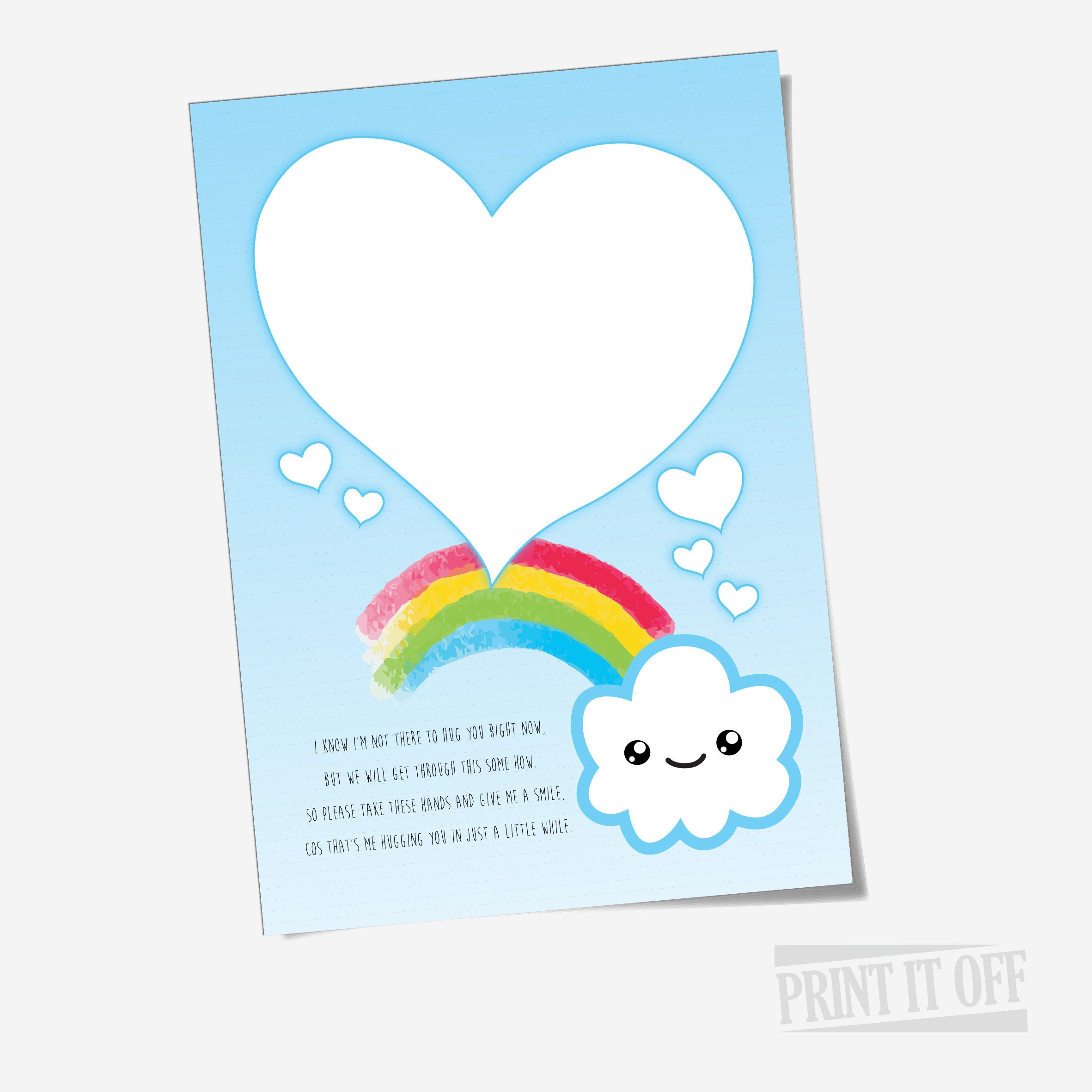 Handprint Art / Rainbow / Lockdown / Miss You / Letter Card to - Etsy