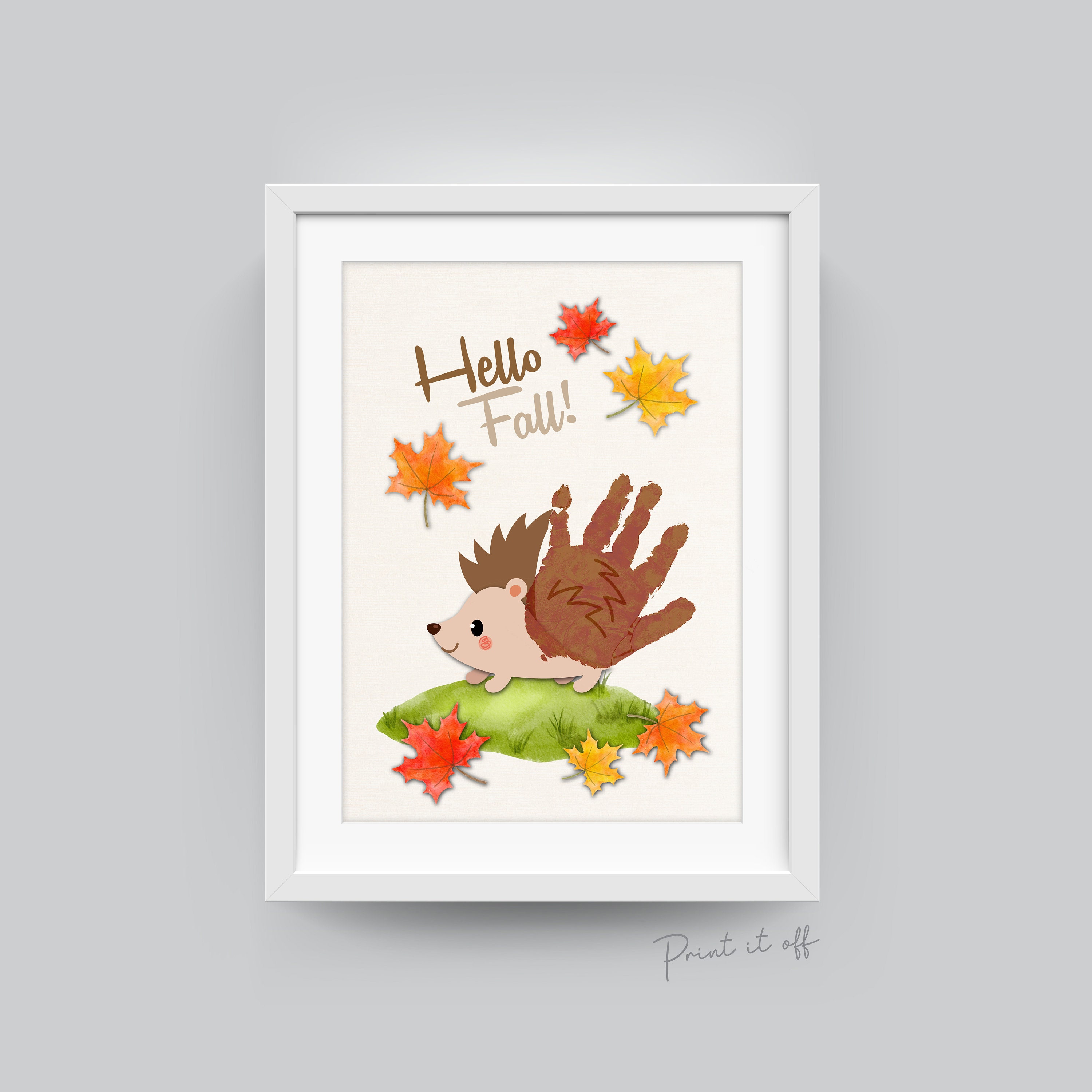 Hello Fall Hedgehog Handprint Hand Art Craft / First Fall - Etsy