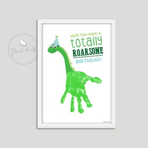 Handprint Art / Totally Roarsome / Happy Birthday / Kids Handprint ...