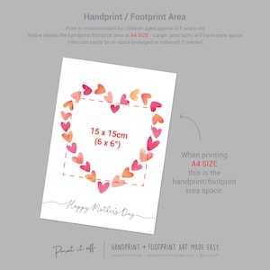 Happy Mother's Day Heart / Footprint Handprint Feet Foot Art Craft ...