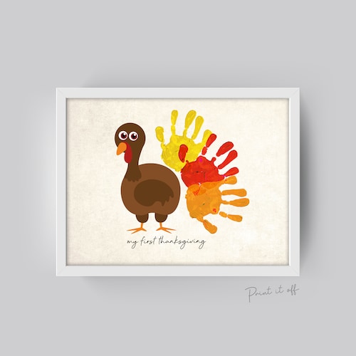 Turkey Handprint Art / Happy Thanksgiving Fall Autumn / - Etsy