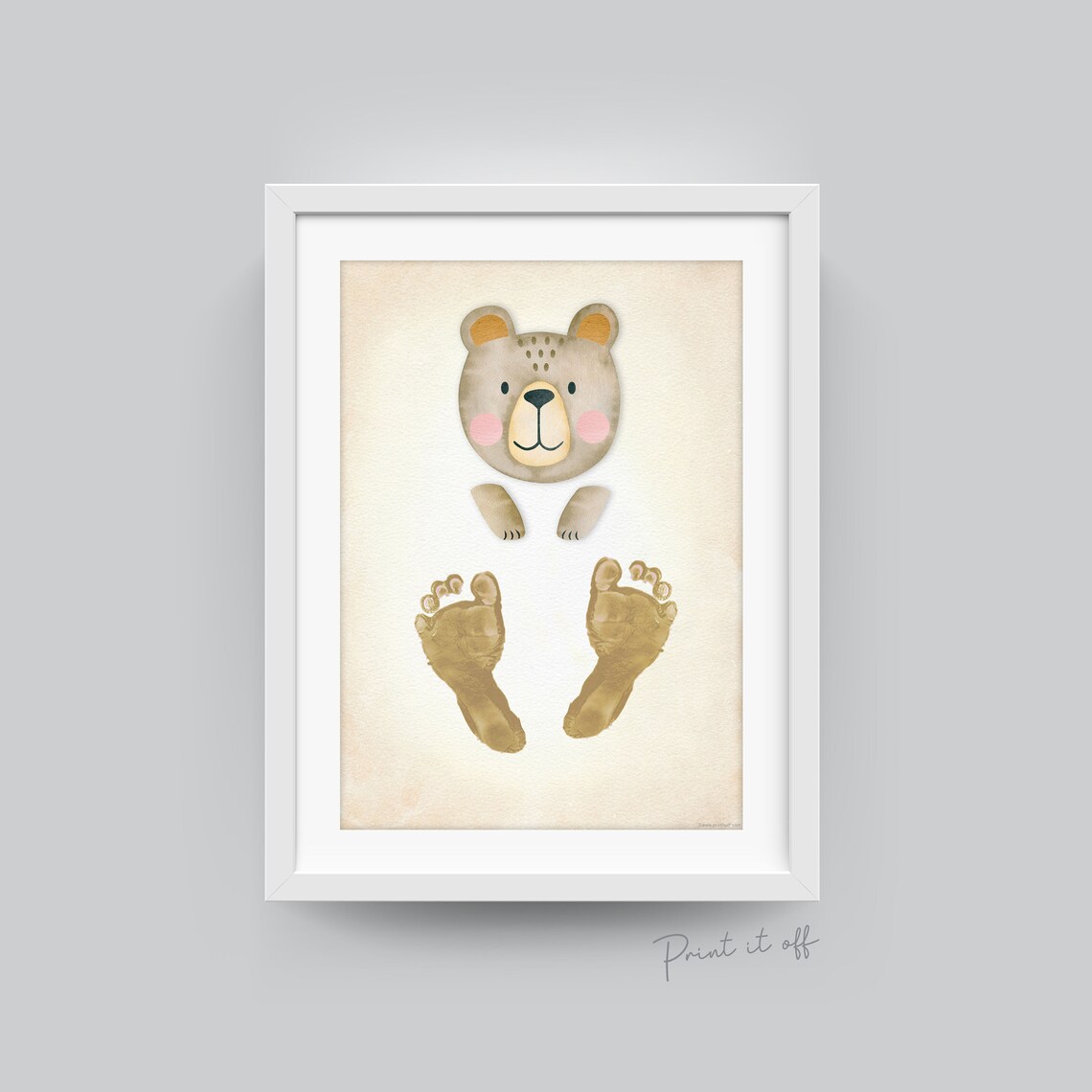 Baby Teddy Bear Footprint Foot Art Craft Kit / Baby Newborn - Etsy