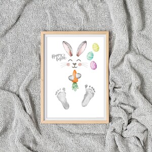 Hoppy Easter / Footprint Handprint Art / Bunny Feet Foot Carrot / Kids ...