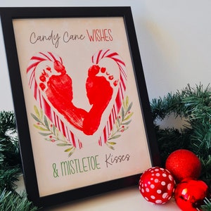 Candy Cane Wishes Mistletoes Kisses Footprint Handprint Art Craft ...