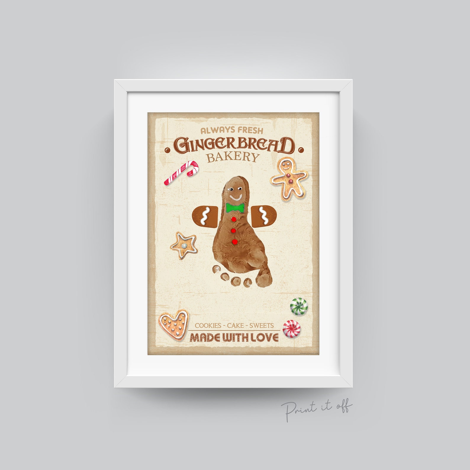 Gingerbread Man Bakery Sign Footprint Handprint Art Craft / First ...
