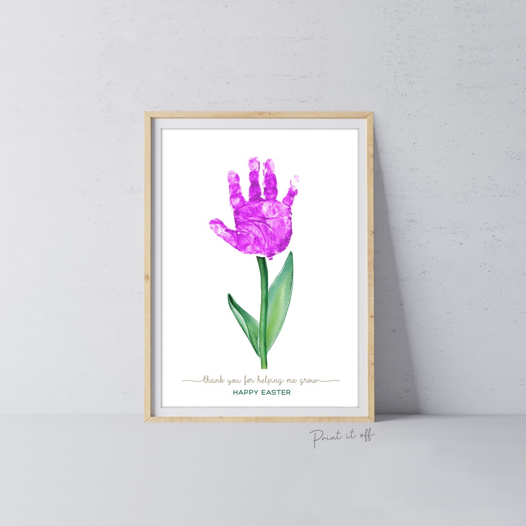 Thank You Helping Me Grow Handprint Hand Craft Art / Tulip Flower ...