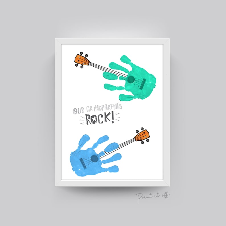 Handprint Art Craft / Our Grandparents Rock Guitar / Kids Baby Toddler ...
