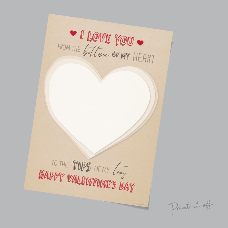 Bottom of My Heart Tips of My Toes / Happy Valentine's - Etsy