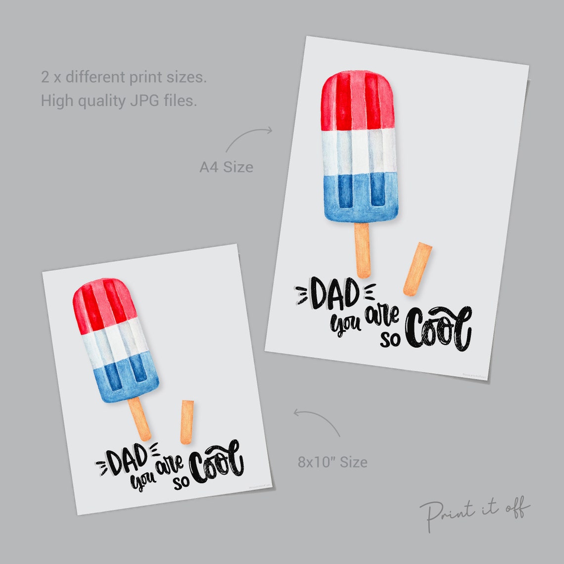 Cool Dad Daddy / Footprint Handprint Art Craft Ice Cream Block - Etsy