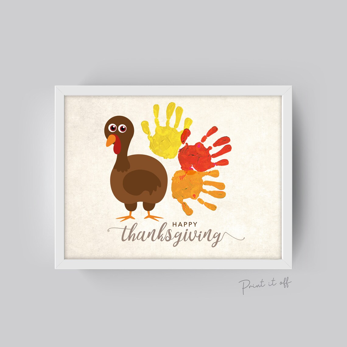 Turkey Handprint Art / Happy Thanksgiving Fall Autumn / | Etsy
