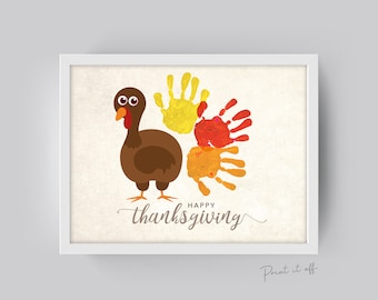 Turkey / Gobble Gobble / Footprint Handprint DIY Paint Art Craft ...